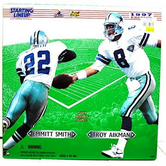1997 NFL Starting Lineup 12" Emmitt Smith & Troy Aikman Box Set ...