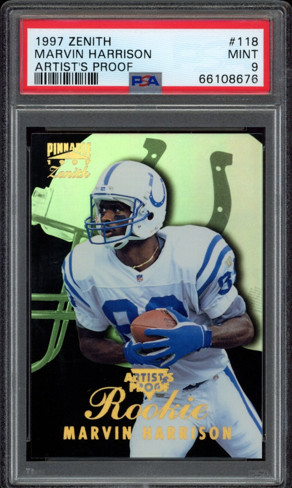 1997 Pinnacle Zenith Marvin Harrison Artist's Proof #118 (PSA 9 ...