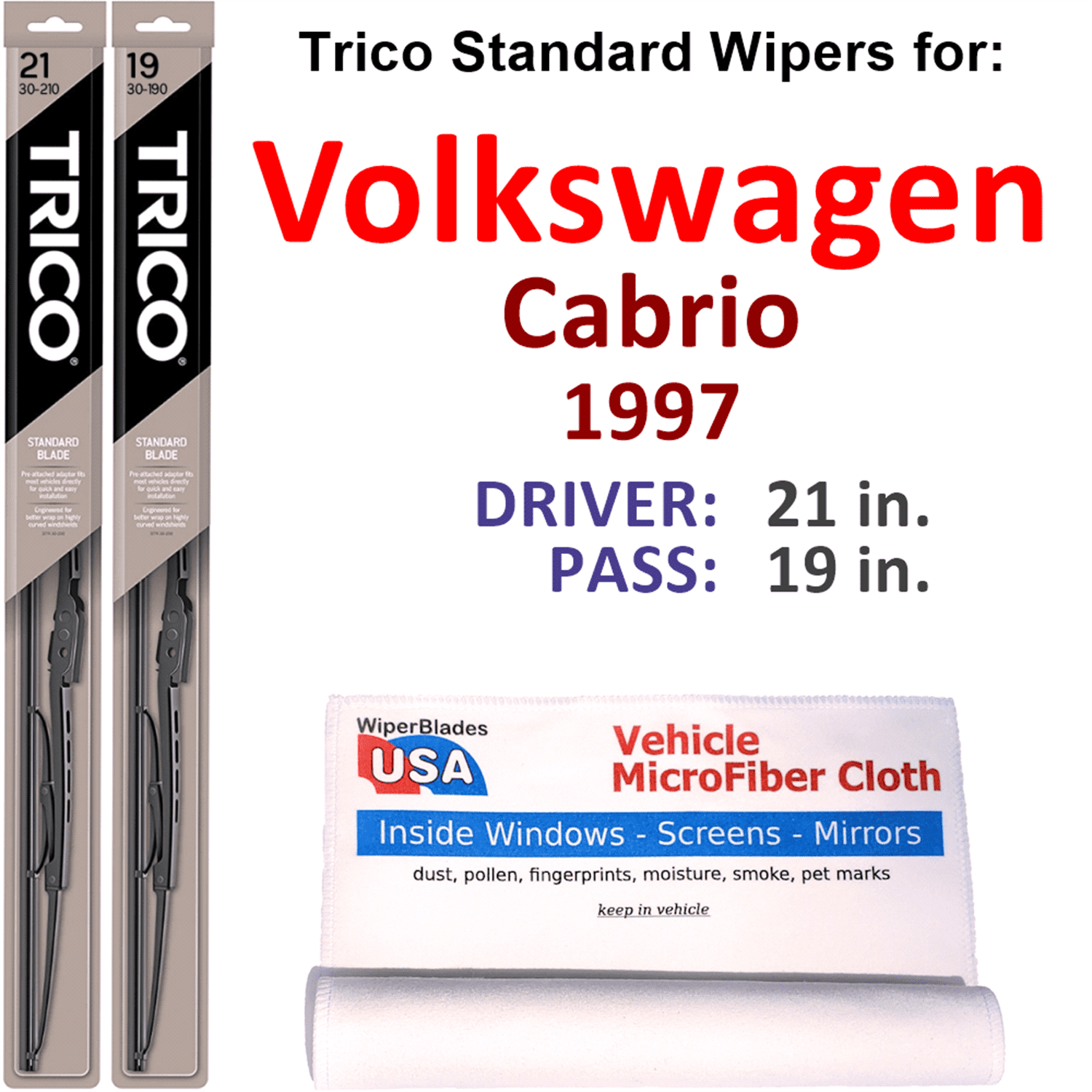 1997 Volkswagen Cabrio Wiper Blades (Set of 2) - Walmart.com
