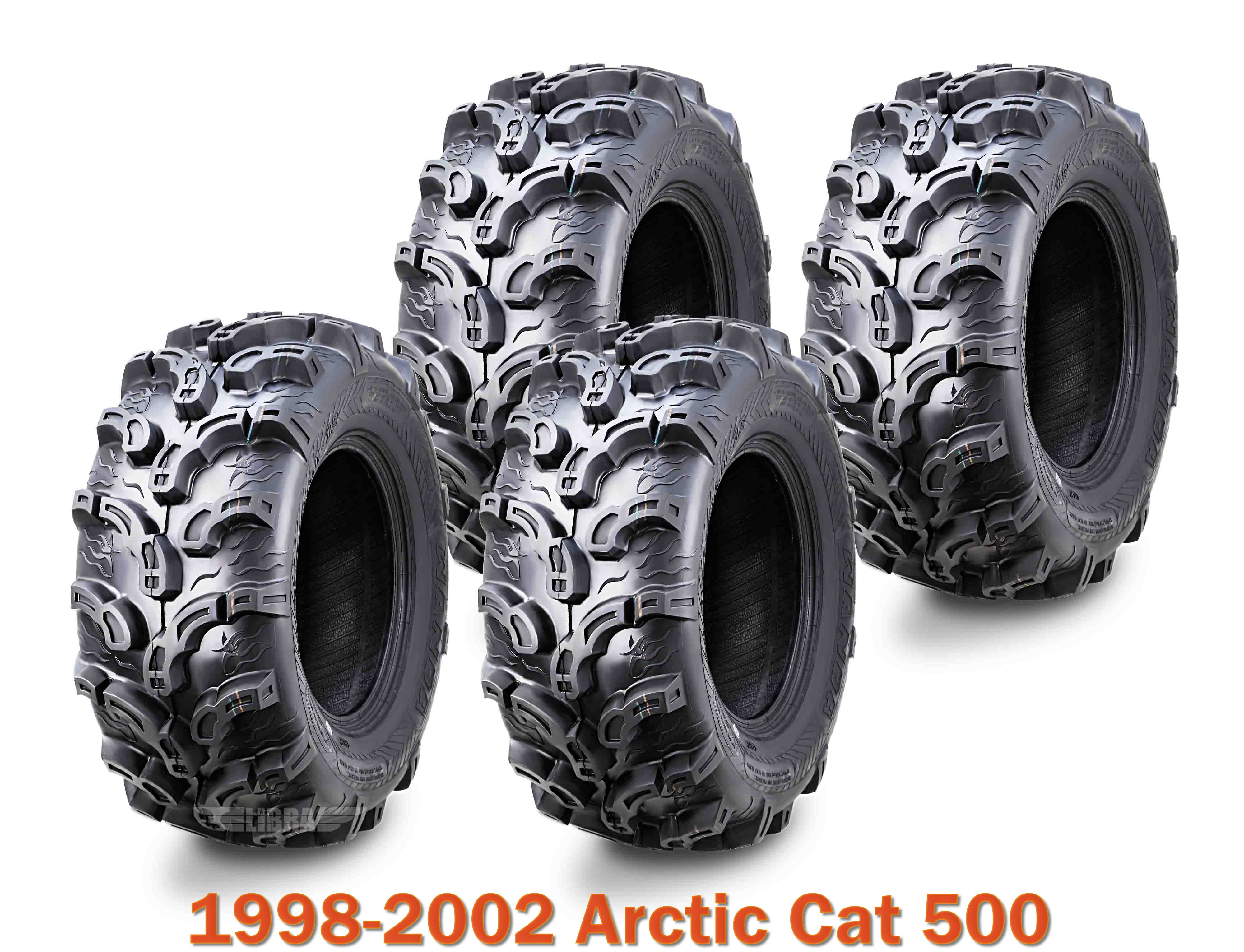 1998-2002 Arctic Cat 500 Complete Set 4 ATV tires 25x10-12 Super Lug ...