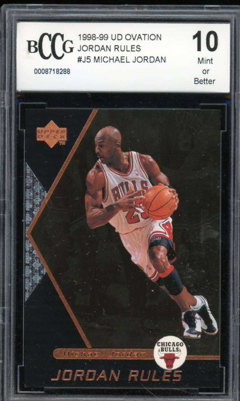 1998-99 UD Ovation Jordan Rules #J5 Michael Jordan Card BGS BCCG 10 ...