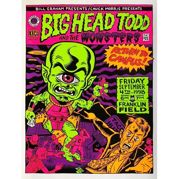 1998 BIG HEAD TODD AND THE MONSTERS CONCERT POSTER WALL ART PRINT IN 16 ...