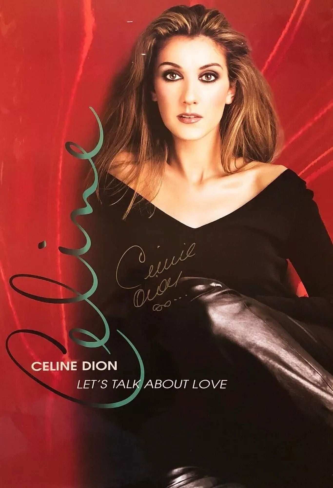 1998 CELINE DION promo Poster with facsimile autograph es 16 x 24 Inch ...