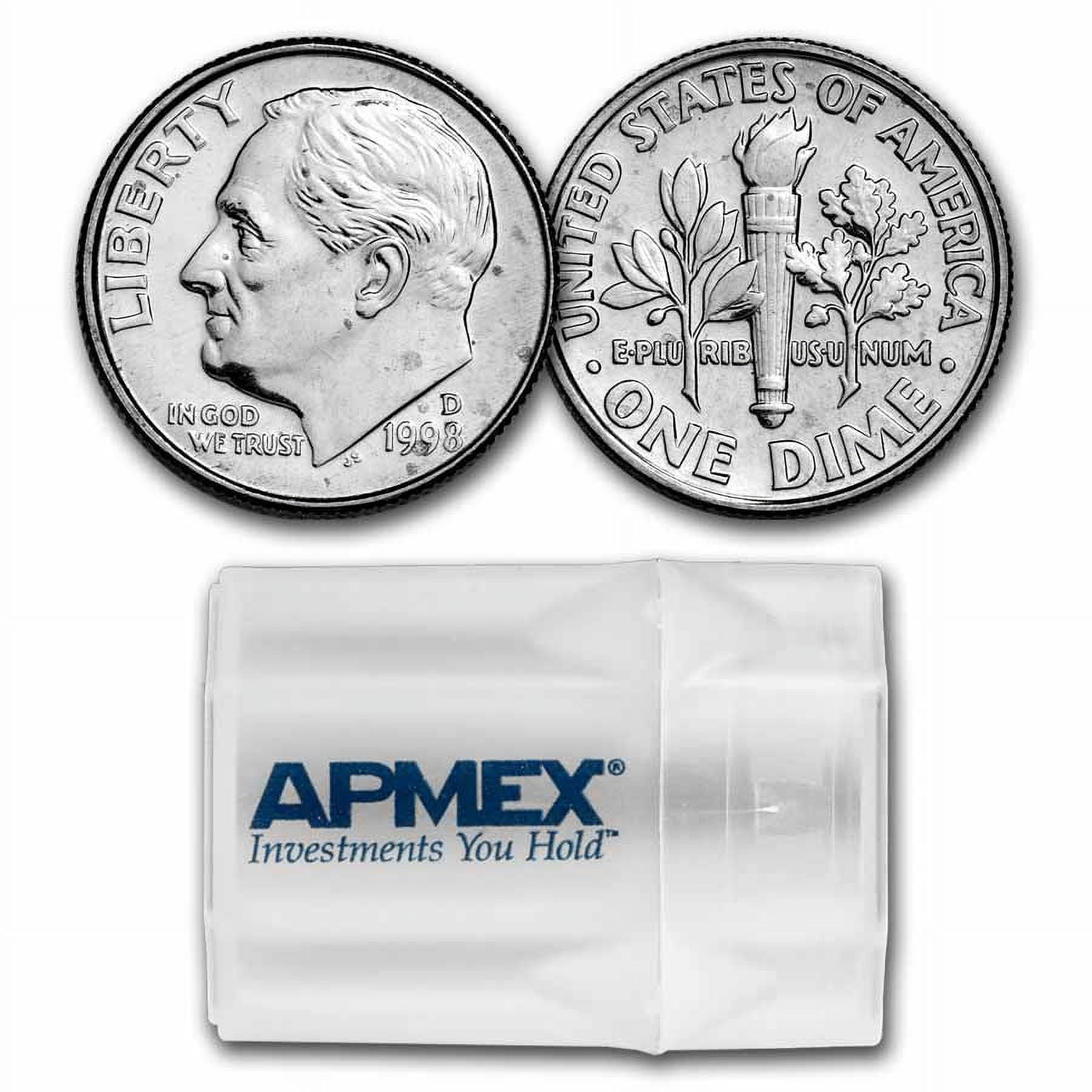 1998-D Roosevelt Dime 50-Coin Roll BU - Walmart.com