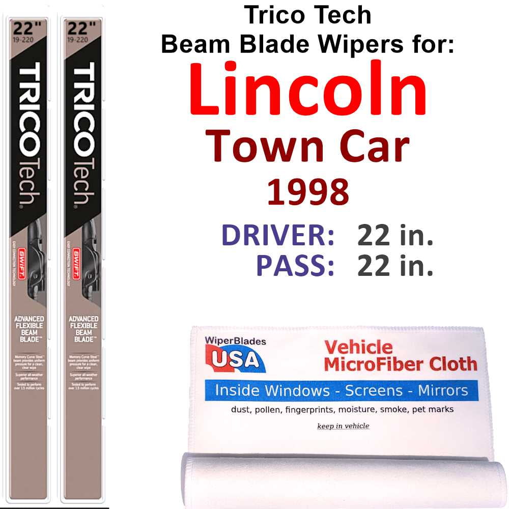 1998 Lincoln Town Car Beam Blade Wipers (Set of 2) - Walmart.com