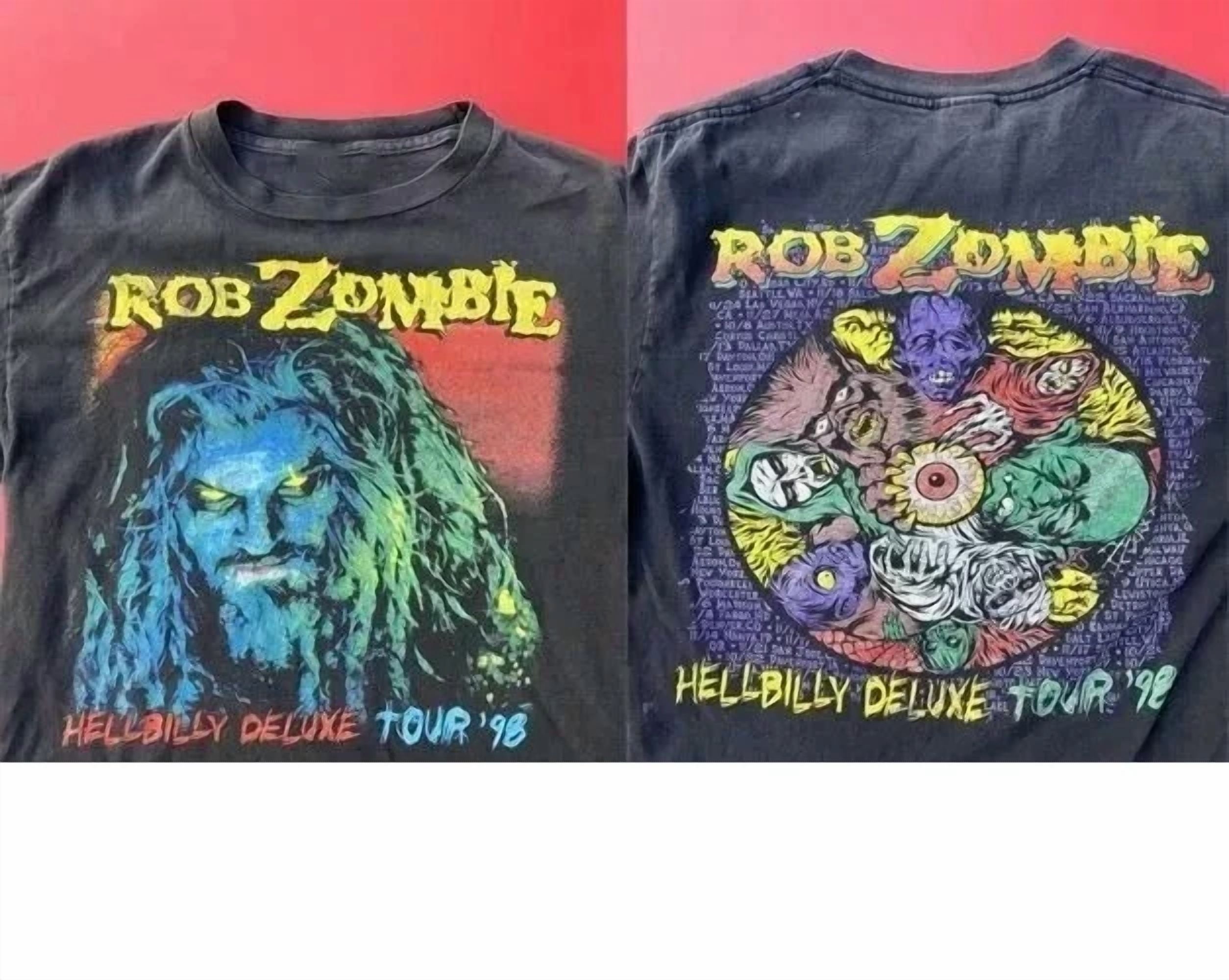 1998 Rob Zombie Hellybilly Deluxe Tour 2 Side Black T-Shirt Unisex S ...