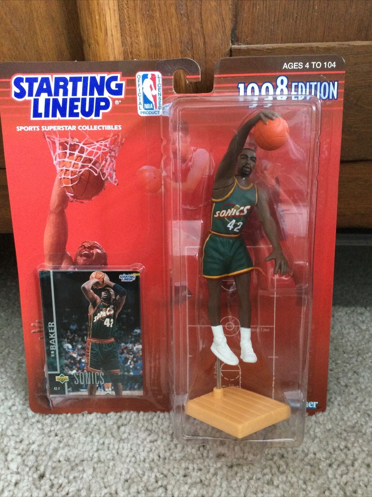 1998 Starting Line-Up Basketball Figure Vin Baker Seattle Super Sonics - Walmart.com