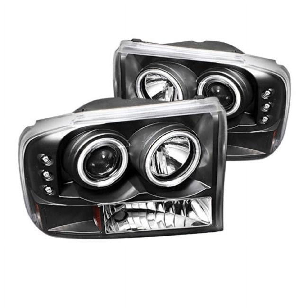 1999-2004 Ford F250 Super Duty Black Halo Projector LED Headlights ...