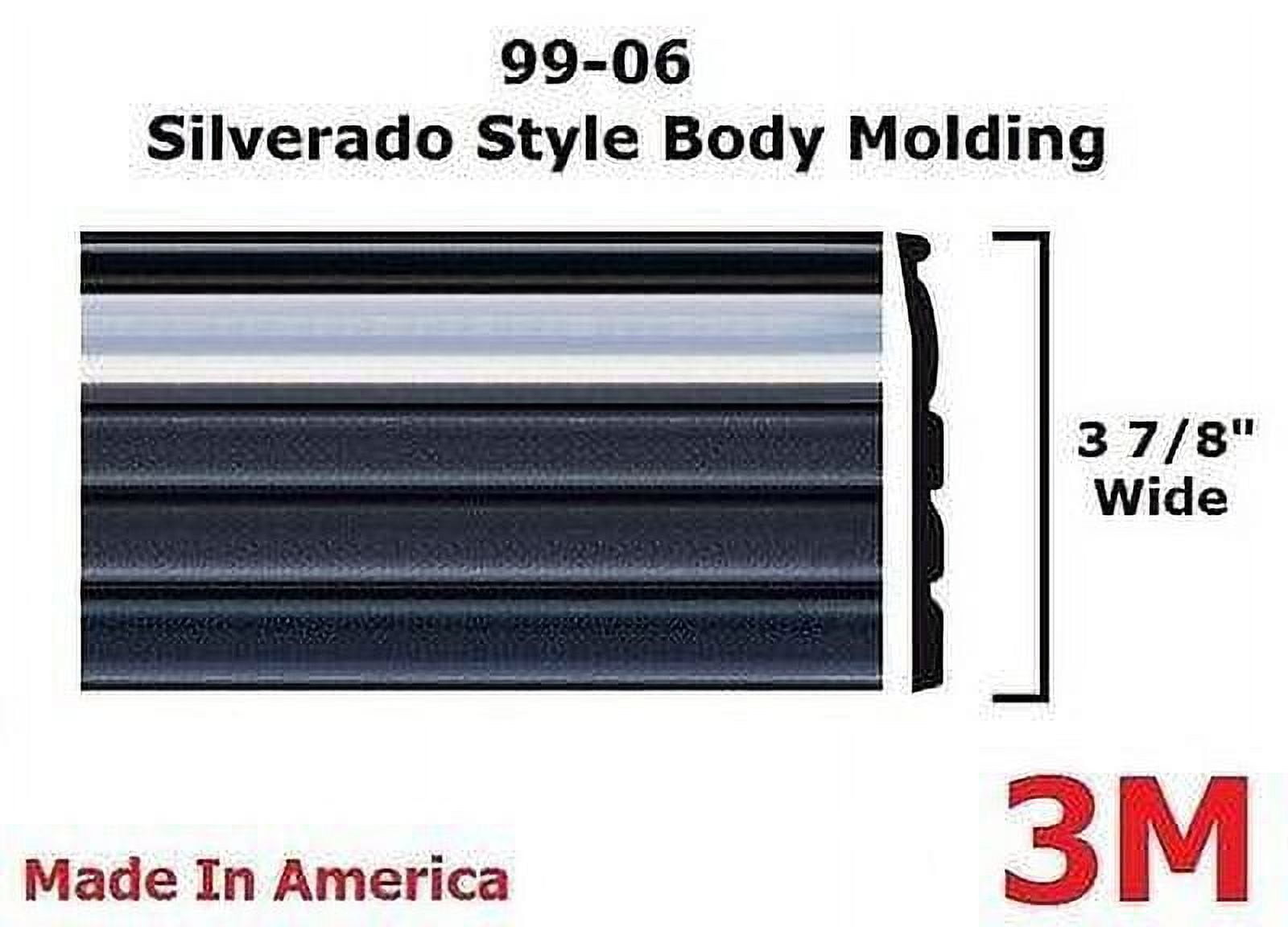 1999-2006 Chevy Silverado Chrome/Black Side Body Trim Molding 3 7/8 ...