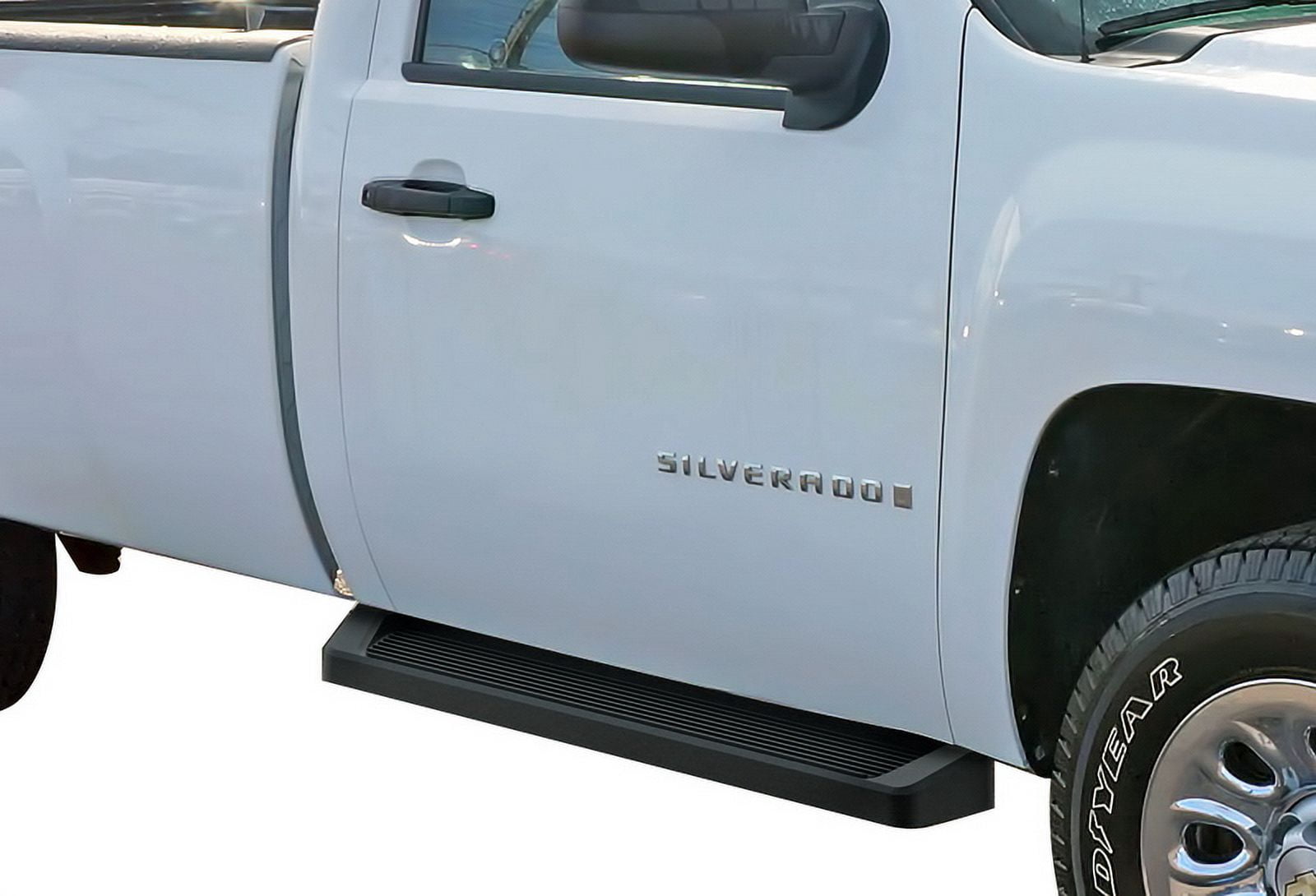 APS Black iRunning Boards Fit 99-07 Silv/Sierra 1500-3500 Reg Cab Drill ...