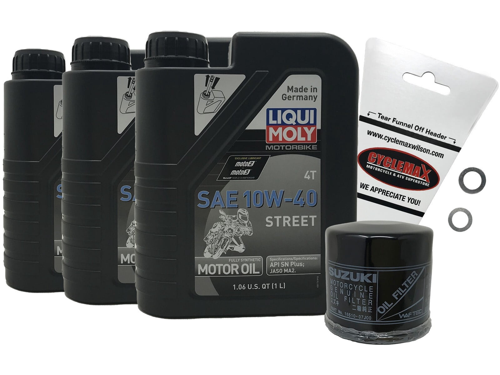 1999-2022 Suzuki SV650 Oil Change Kit with Liqui Moly 10W40 Oil and OEM ...