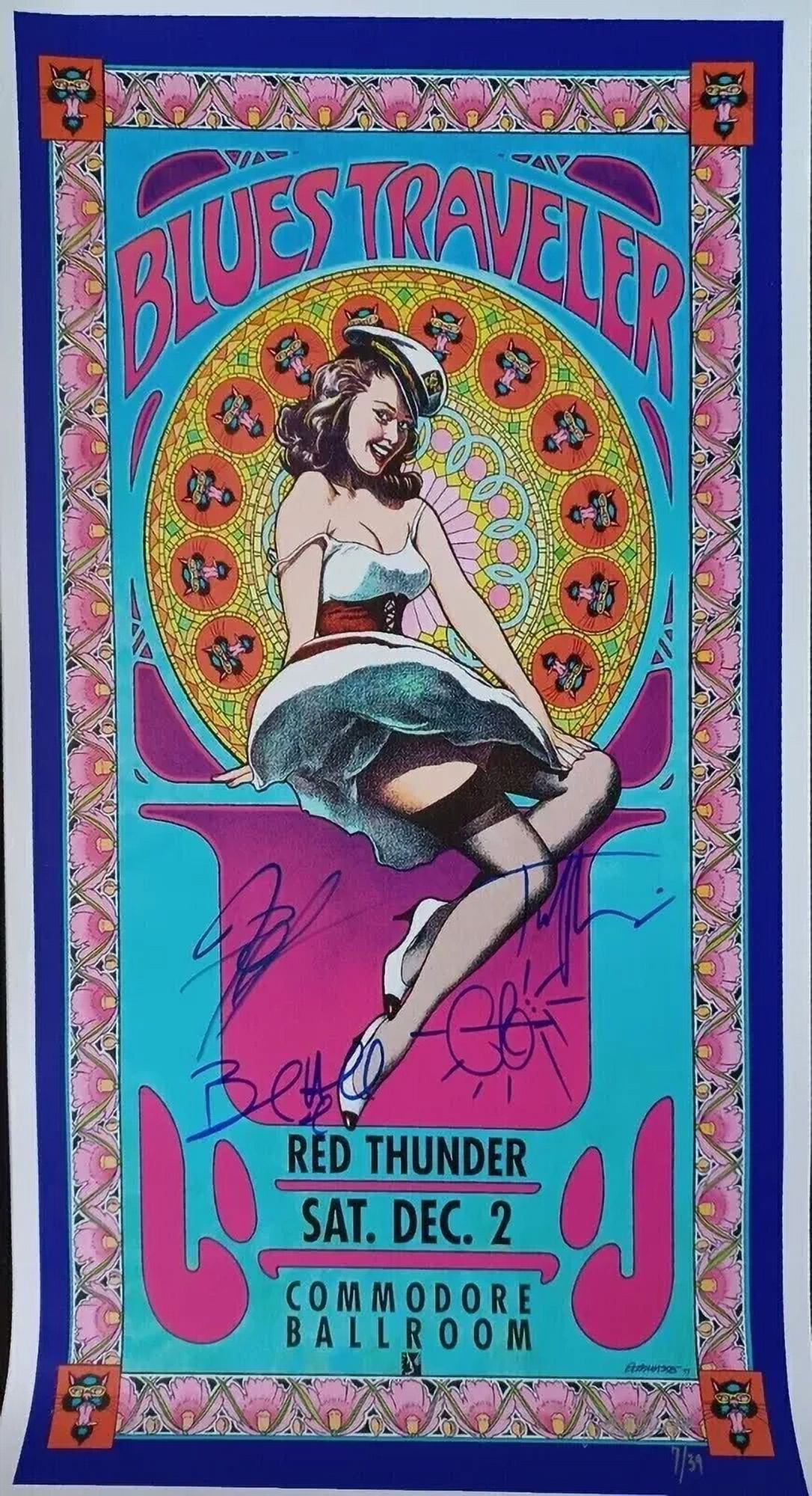 1999 BLUES TRAVELER concert Poster Wall Art print in Facsimile signed ...