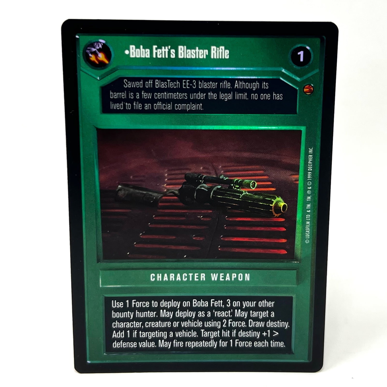 1999 Decipher Star Wars Boba Fett's Blaster Rifle Collectible Trading ...