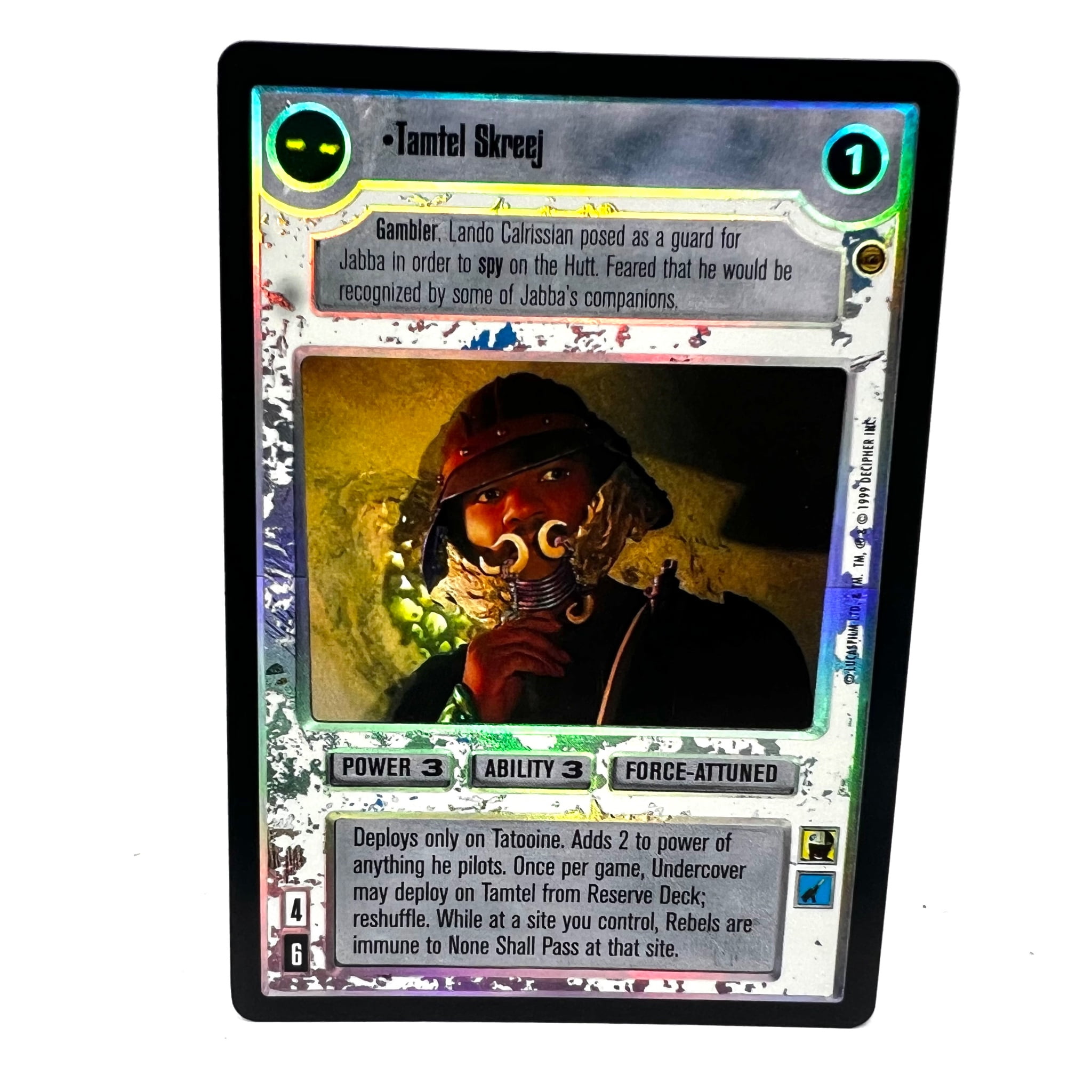 1999 Decipher Star Wars Tamtel Skreej Foil Collectible Trading Card ...