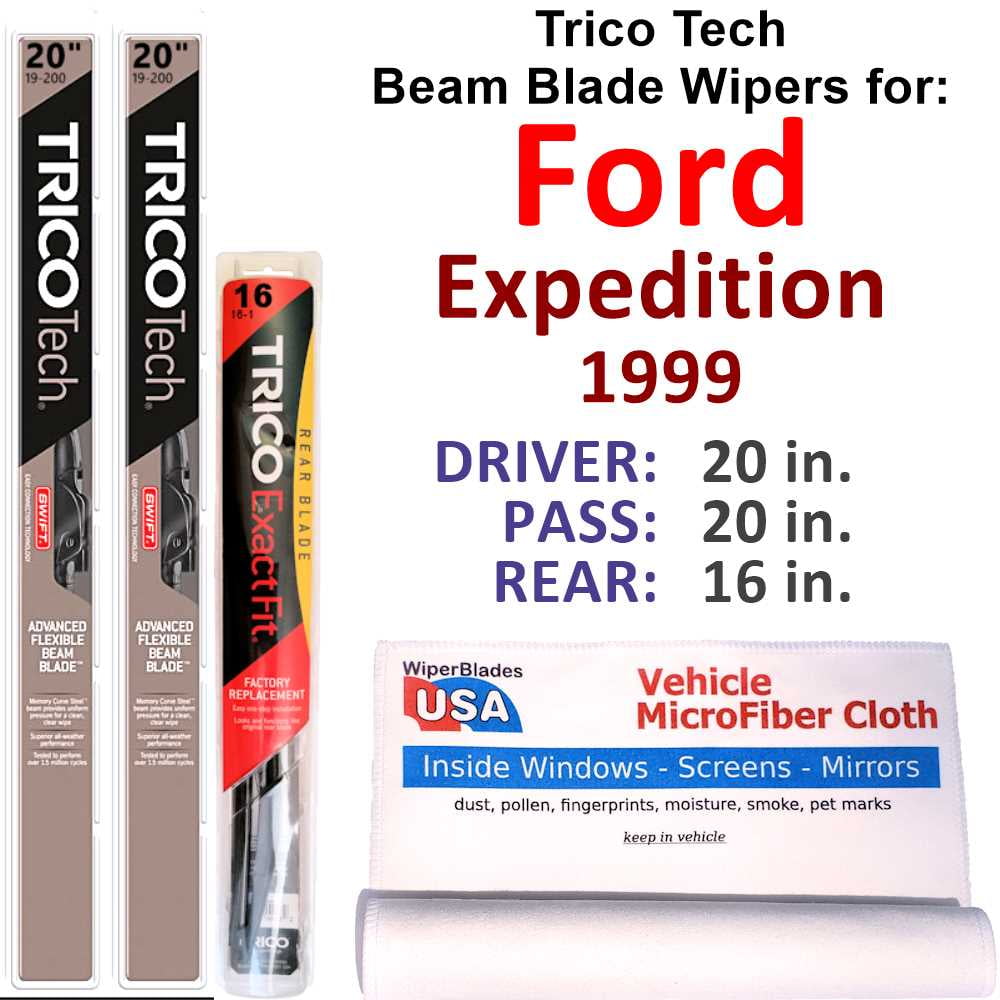 1999 Ford Expedition Beam Blade Wipers (Set of 3) w/Rear Wiper ...