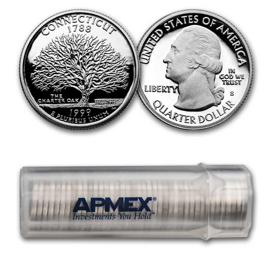 1999-S Connecticut State Quarter Gem Proof Roll (Silver) - Walmart.com