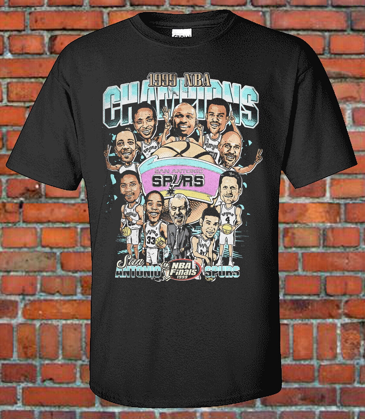 1999 Spurs Champ Character Graphic Tee - Walmart.com