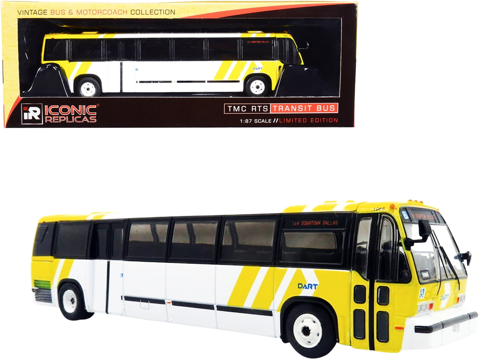 1999 TMC RTS Transit Bus #164 Downtown Dallas "Dart" White and Yellow 1 ...