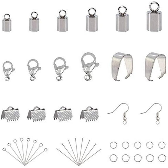 199pcs 7 Styles DIY Jewelry Kit Cord Ends Lobster Claw Clasps Open Jump ...