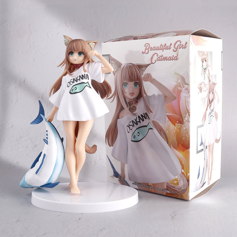 19CM Anime Figure My Cat Is A Cute Girl Soy Flour White Shirt Standing ...