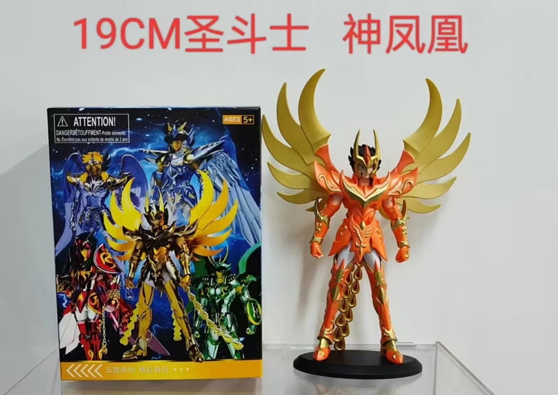 19CM Anime Figure Phoenix Ikki Hyoga Seiya Shiryu Standing Armor Model ...
