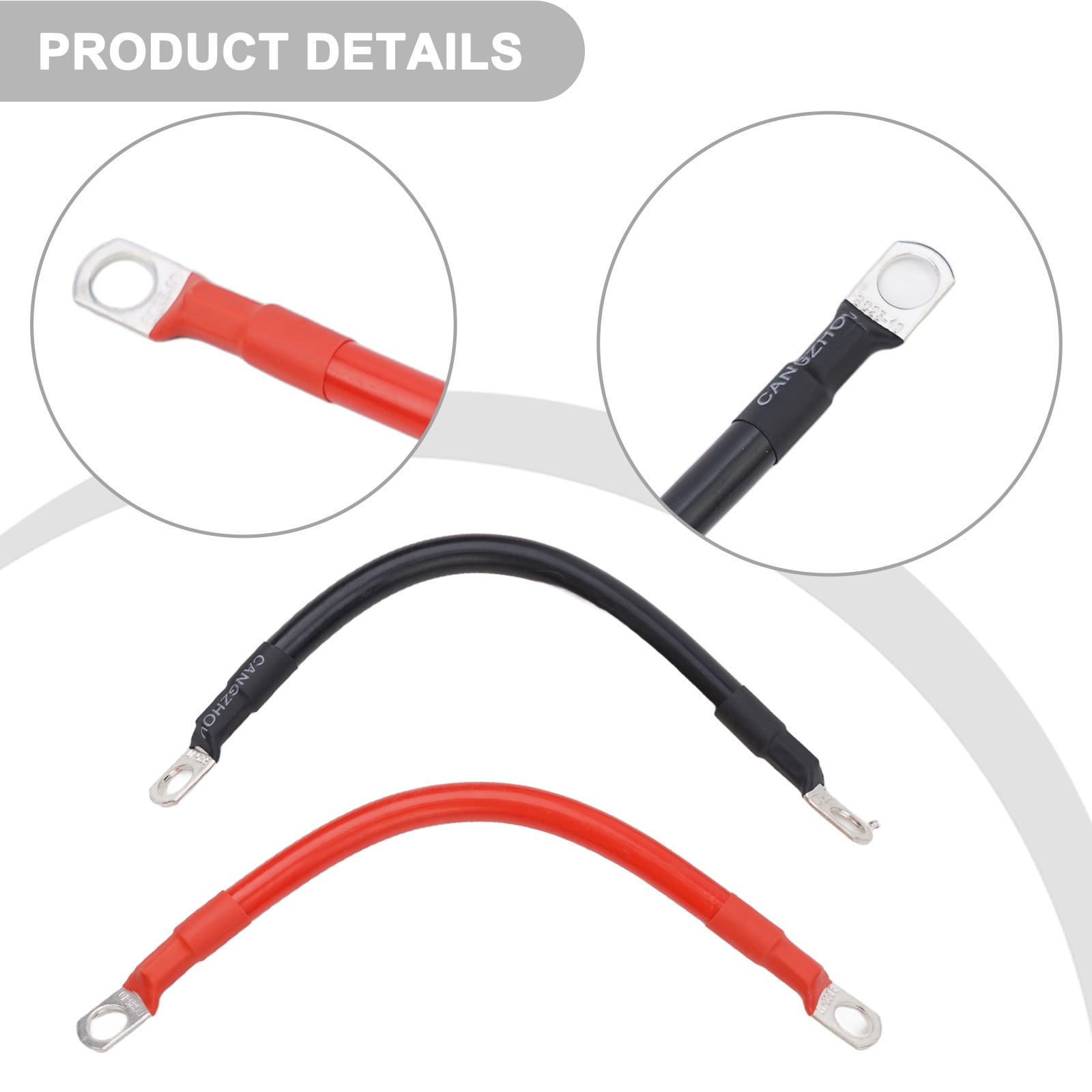 19Cm 12V Battery Joiner Connector Dc Wire 100 Amp Cable & Lugs, Red ...