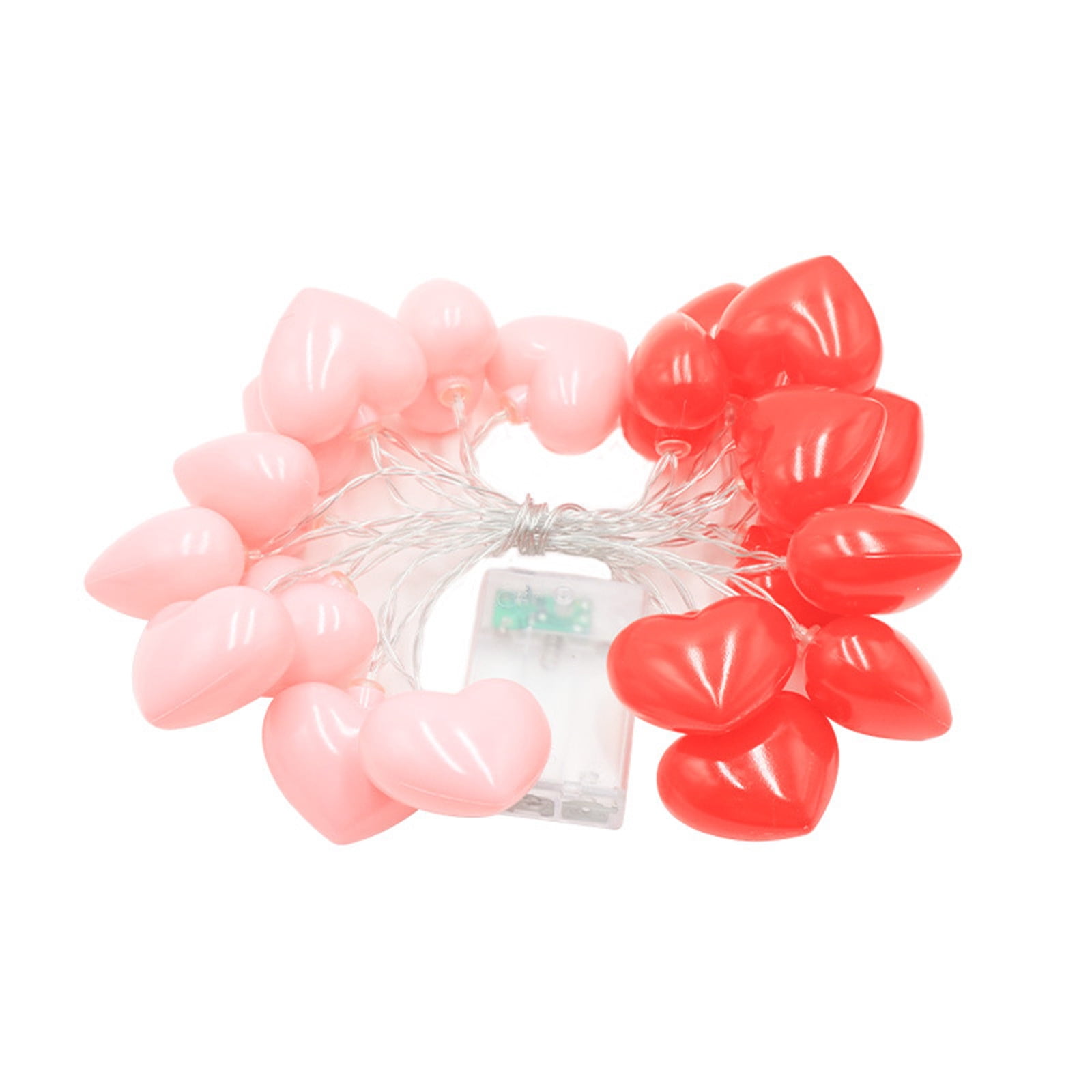 19Ft Red and Pink Heart Shaped String Lights with 40 LED 3D Love Heart ...
