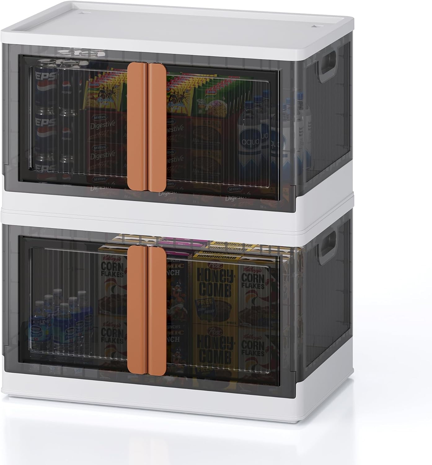 19Gal Collapsible Storage Bins with Lids & Wheels - 2 Pack Stackable ...