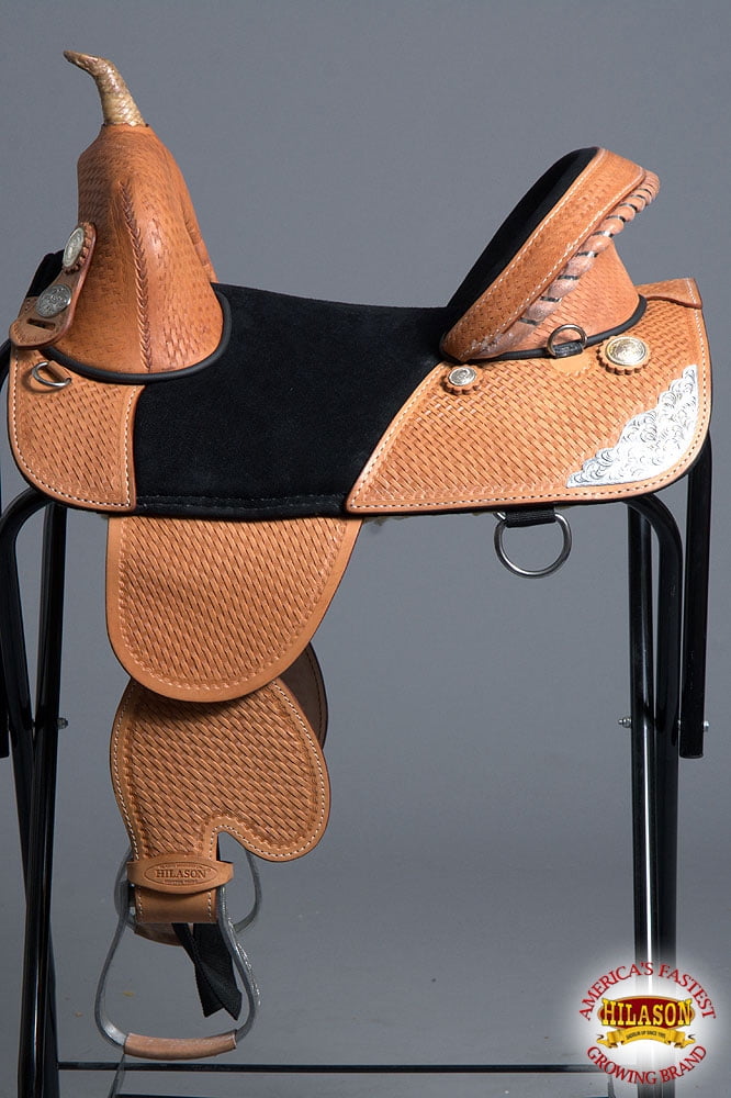 19HS HILASON Western Horse Treeless Trail Barrel Saddle American ...
