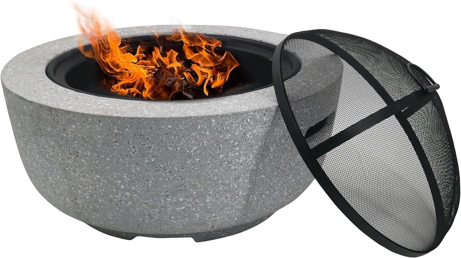 19In Round Concrete Fire Pits Outdoor Fire Pit Wood Charcoal Burning ...