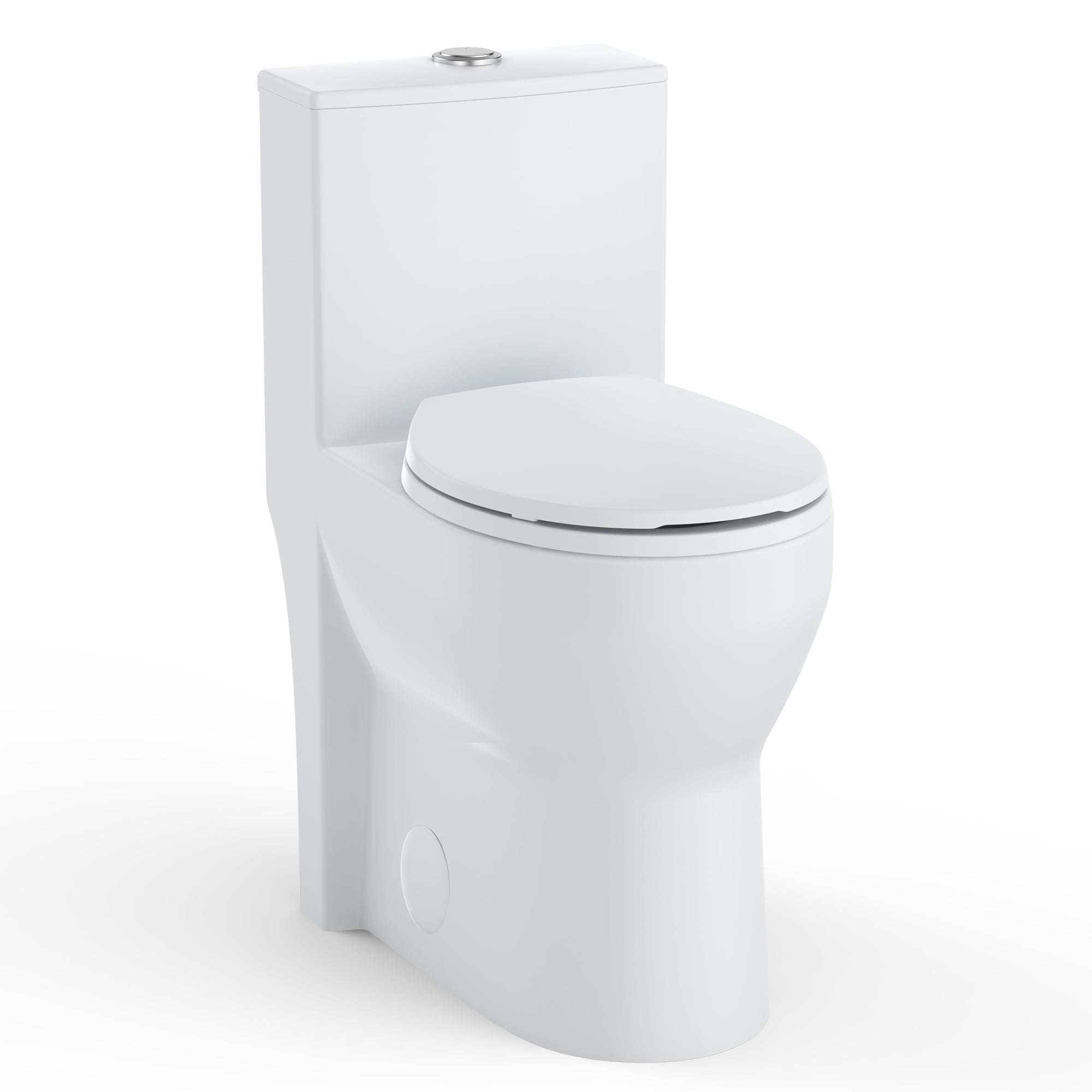19Inch Tall Toilet, One-Piece Round Toilet with ADA Comfort Chair Height Seat, Powerful 0.8/1 ...