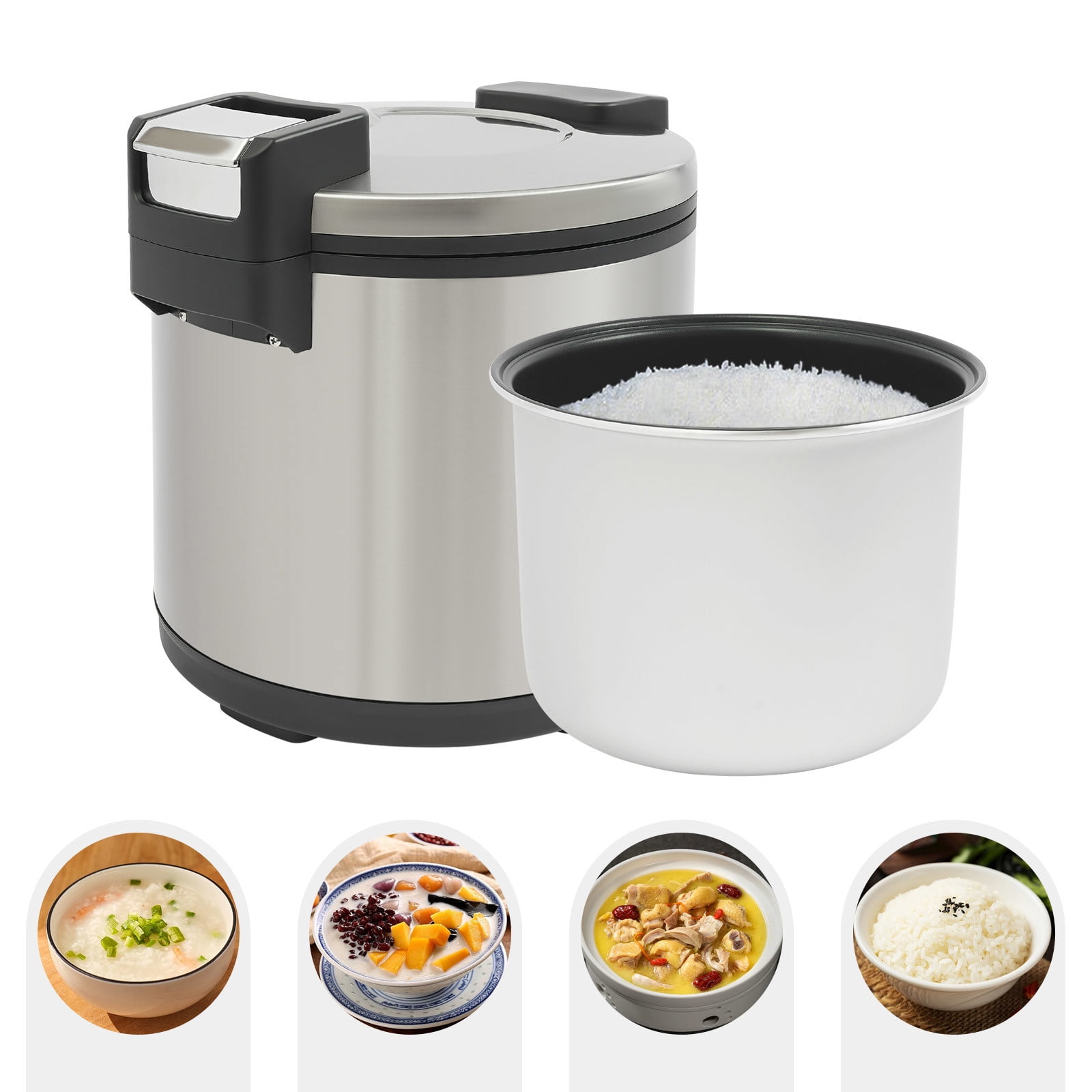 19L Stainless Steel Commercial Food Warmer 110W for Rice Soup Porridge ...