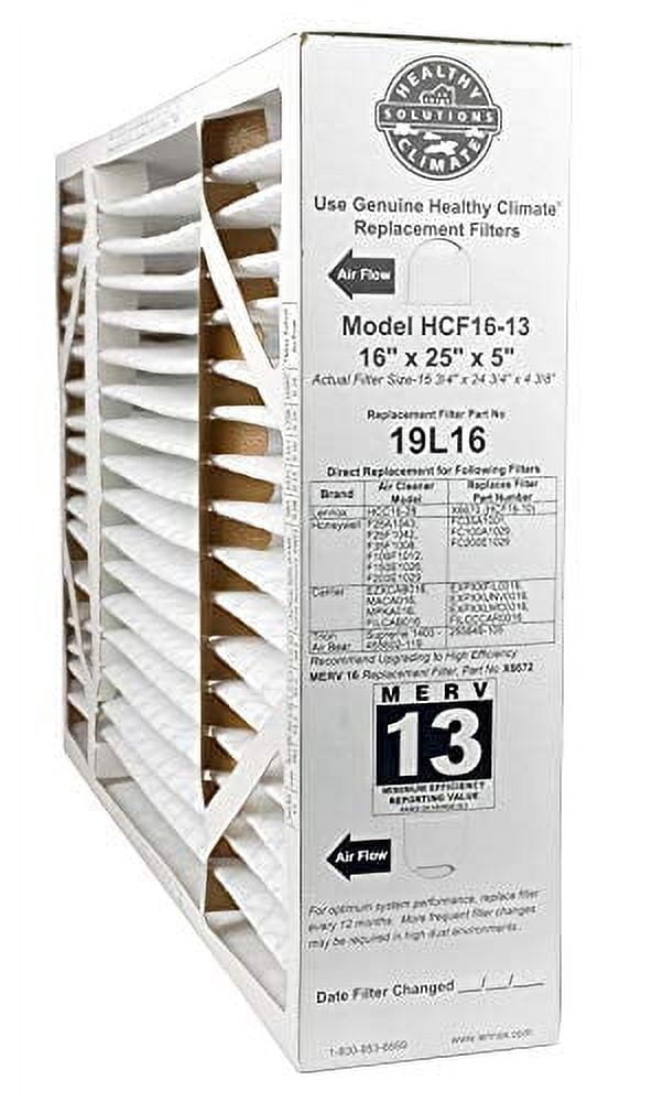 19L16 16 x 25 x 5 Inch Healthy Climate Boxed Media Air Cleaner MERV 13 ...