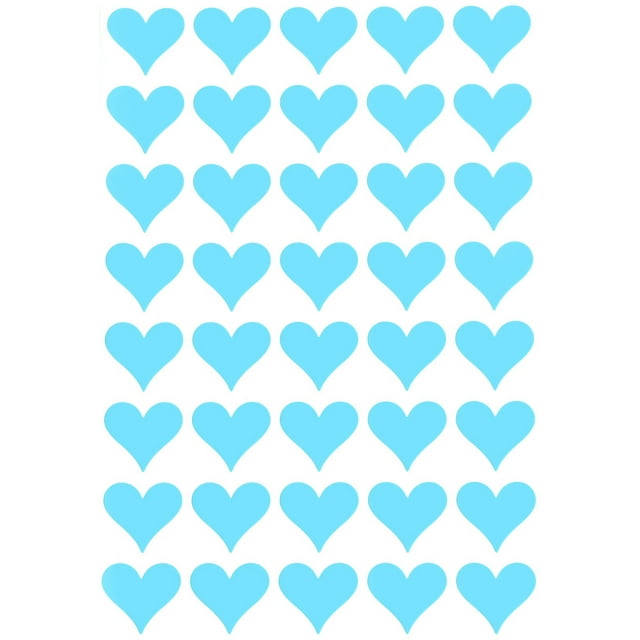 19MM (3/4 Inch) Light Blue Heart Sticker Sheets Crafting Labels for ...