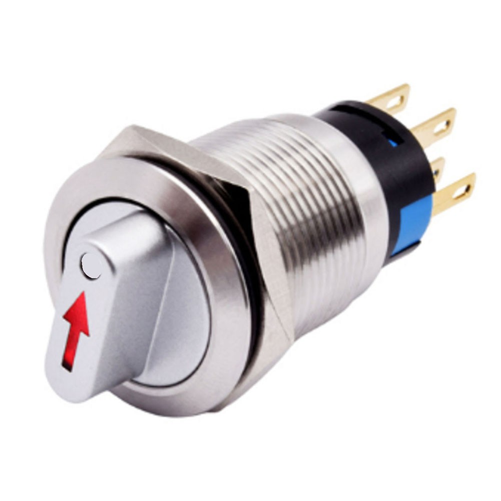 19mm Momentary Rotary Push Button Switch 3 Positions 2NO2NC 110-220V ON ...
