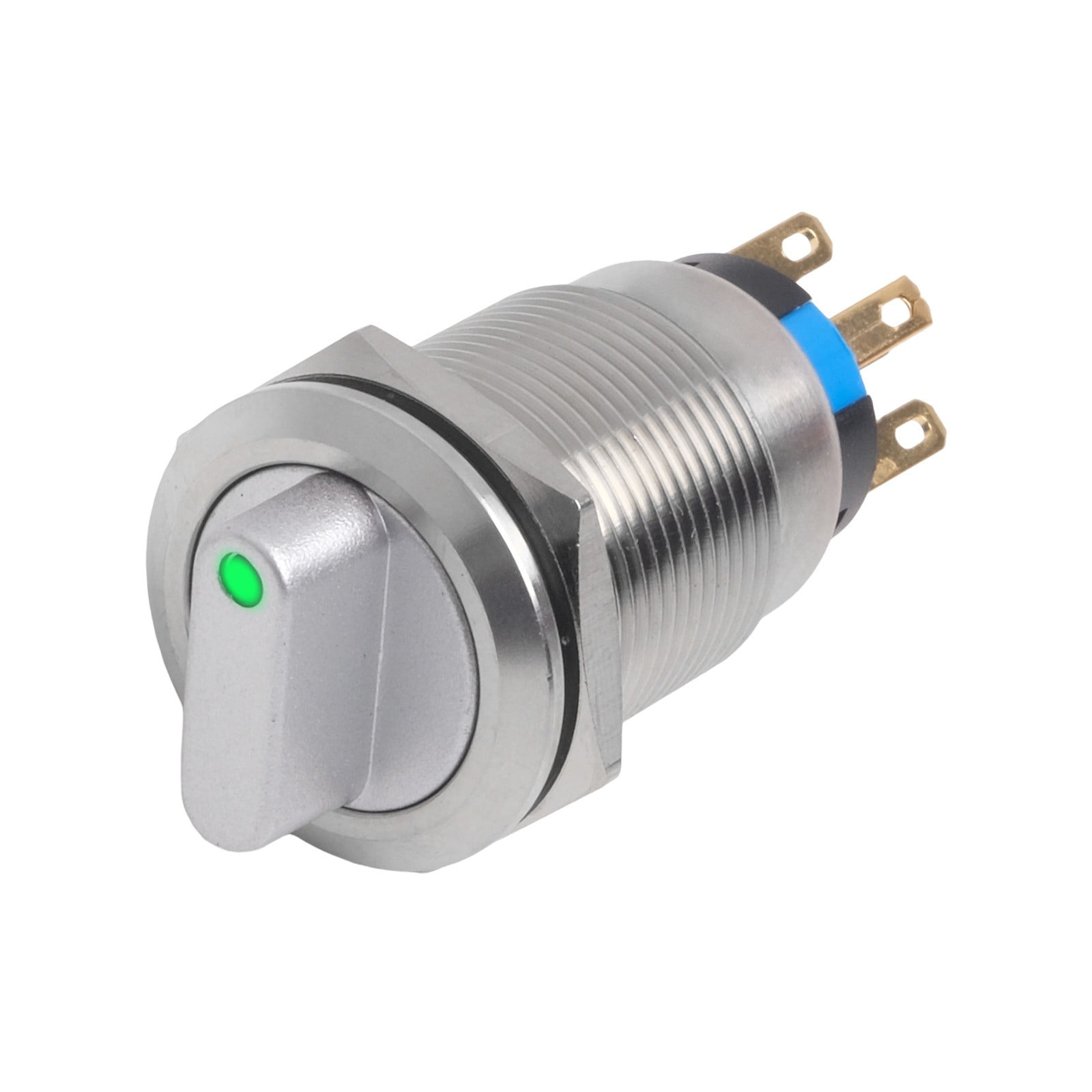 19Mm Rotary Switch Latching 3Positions 2No2Nc 12-24V Push Button Switch Green - Walmart.com