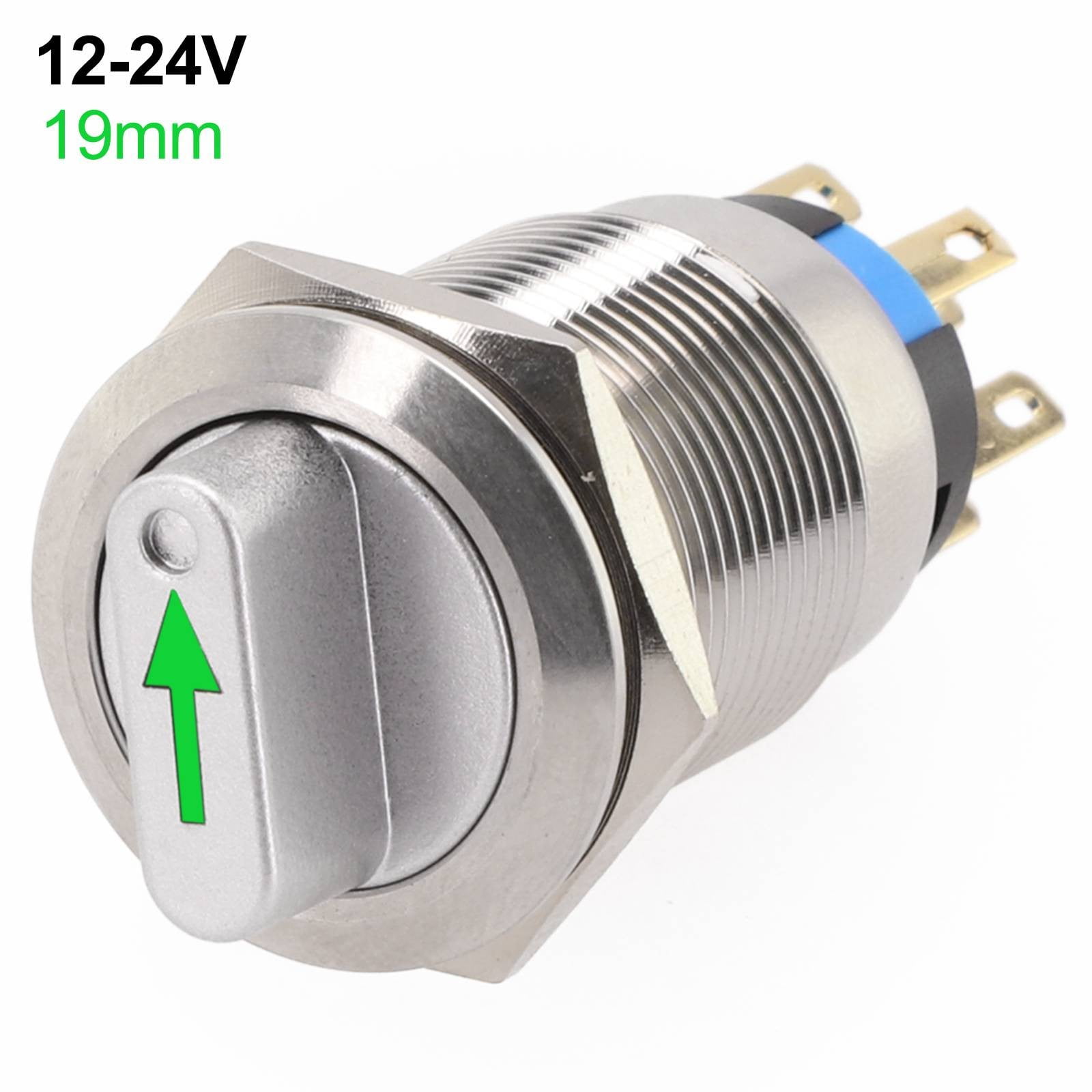 19Mm Selector Rotary Switch Latching 3Positions 2No2Nc 12-24V Push ...