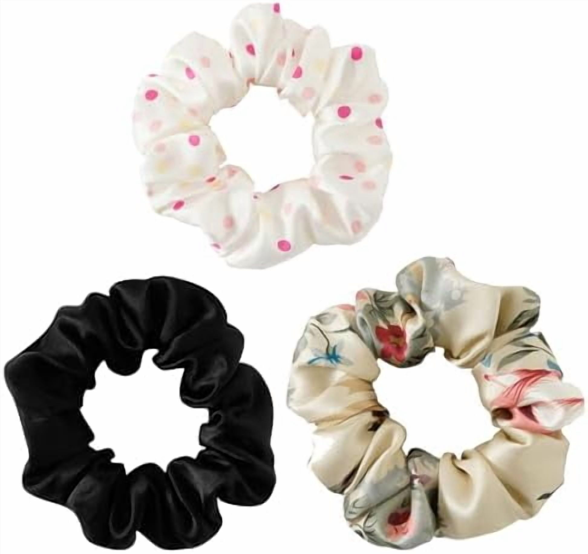 19Momme Silk Scrunchie Thick Hair Ties for Curly Hair, No Slip Hair ...