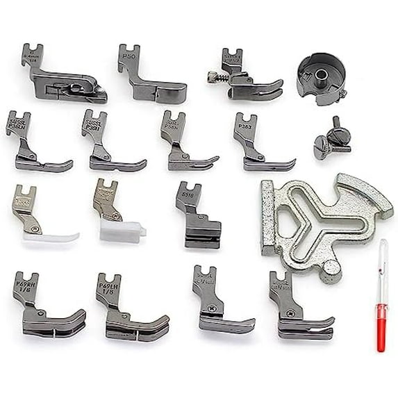 19PCS Industrial Sewing Machine Presser Foot Set and Bobbin Case fit ...