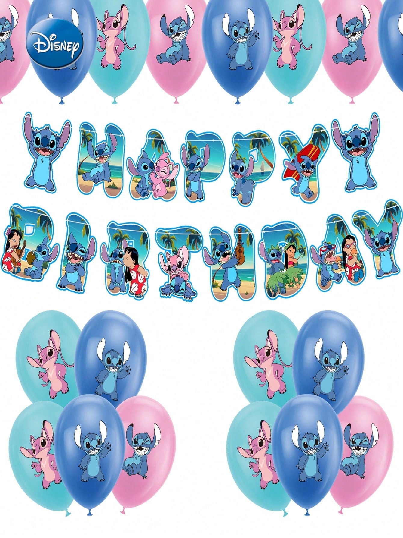 19PCS Stitch Lilo Balloon Set Cartoon Anime Theme Party Decoration ...
