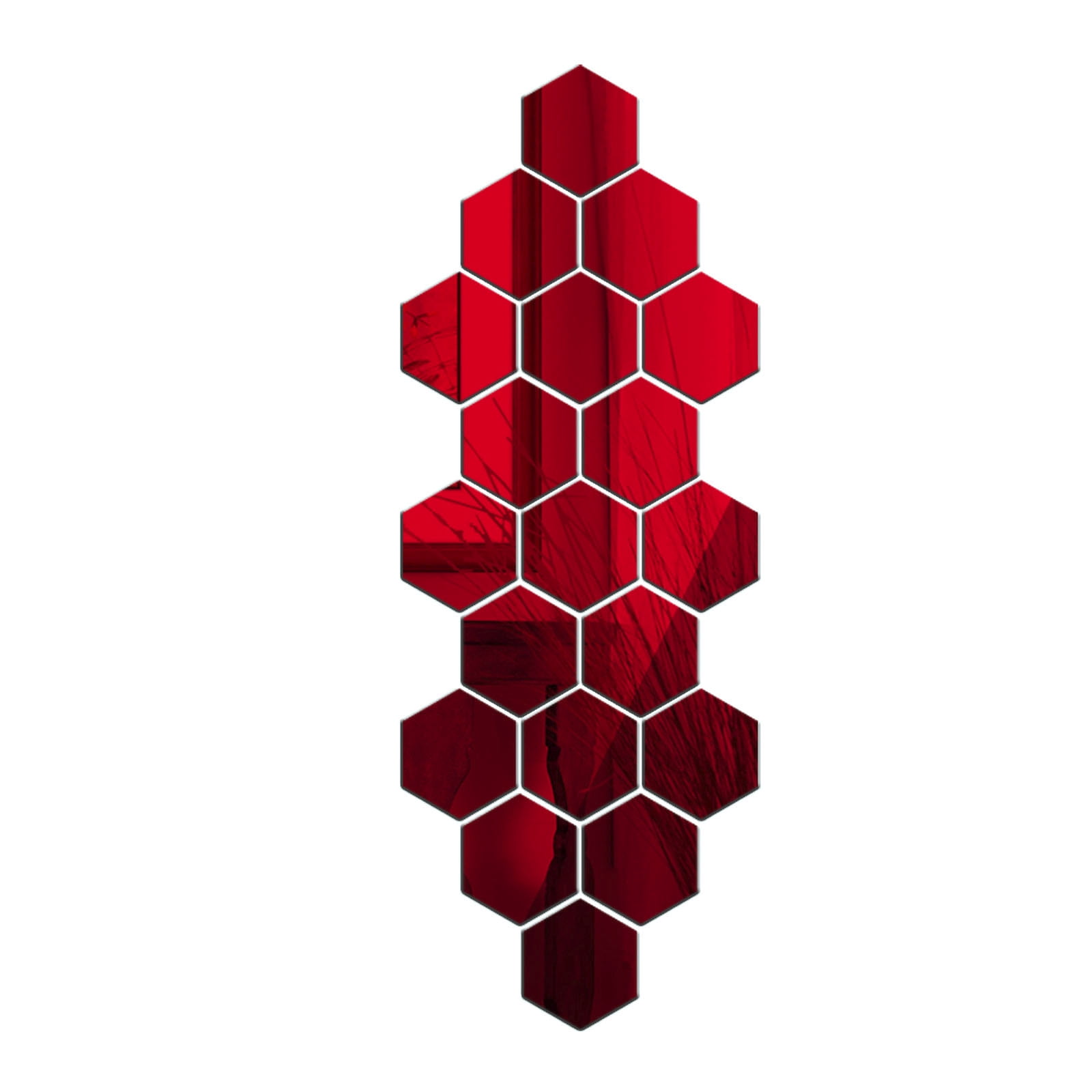 19pcs 3d Mirror Hexagon Vinyl Removable Wall Sticker Decal Home