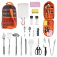 19Pcs Camping Cooking Utensil Kit Compact Stainless Steel Set with ...