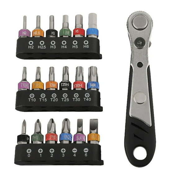 19Pcs Mini Ratchet Wrench Set Screwdriver Bits Repair Tool for DIY ...