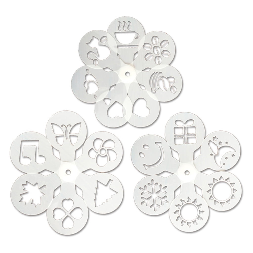 19Pcs/Set Coffee Decorating Stencils Foam Latte Art Molds Drawing ...
