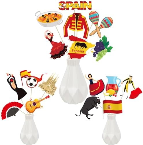 19Pcs Spanish Theme Centerpiece Sticks - Bullfight/Flamenco Latin Dance ...