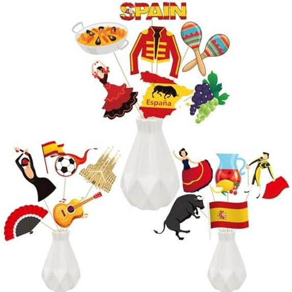 19Pcs Spanish Theme Centerpiece Sticks - Bullfight/Flamenco Latin Dance ...
