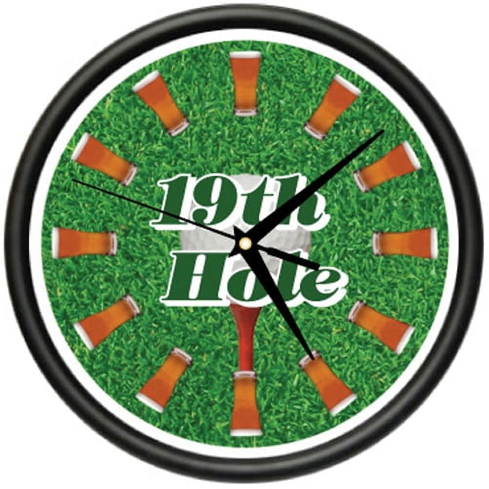 19TH HOLE Wall Clock golfer golf balls clubs tee gift - Walmart.com