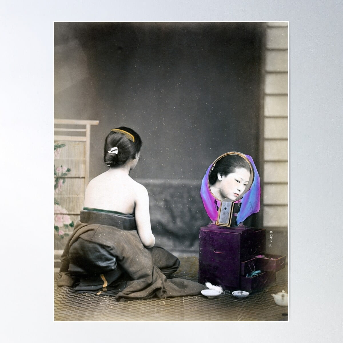 19Th C. Japanese Woman In Her Dressing Room Poster Wall Art, Modern ...