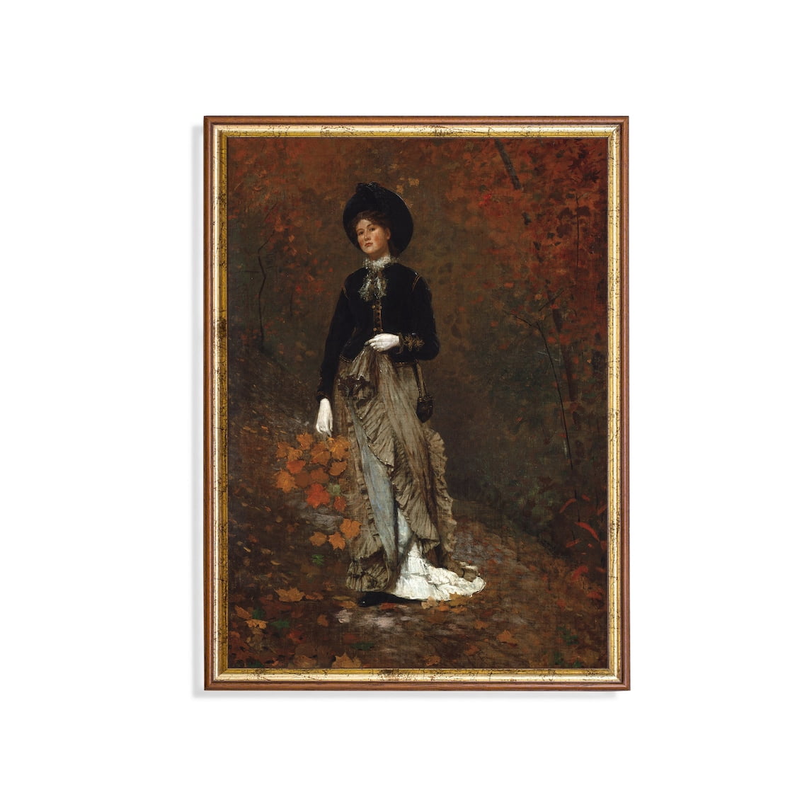 19Th Century Autumn Lady Poster Vintage Seasonal Portrait Reproduction ...