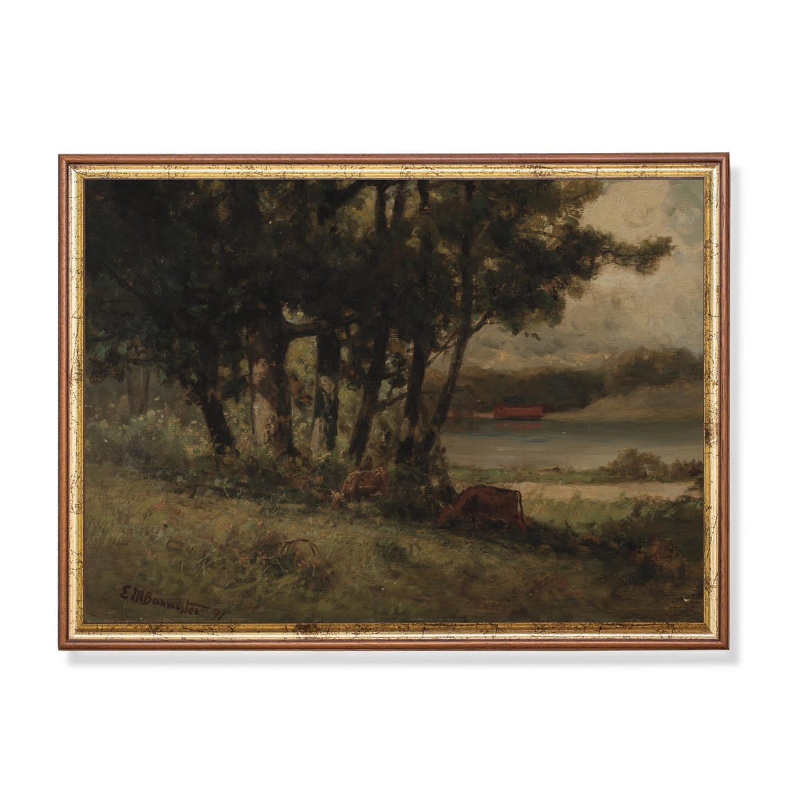 19Th Century Pastoral Landscape Cows By River UNFRAMED Poster, 24x36 ...